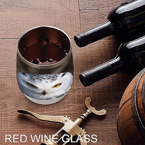 WYUSPGK 304 Stainless Steel Insulated Cup, Snowy Owl Eyes Print Smooth Rim, Durable & Reusable - Perfect for Office, Home, And Travel