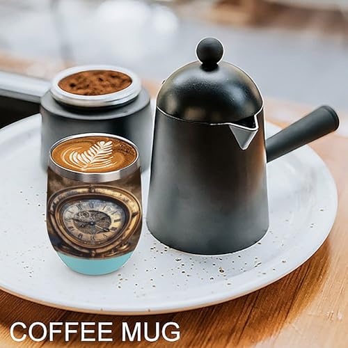 WYUSPGK 304 Stainless Steel Insulated Cup, Steampunk Clock Print Smooth Rim, Durable & Reusable - Perfect for Office, Home, And Travel