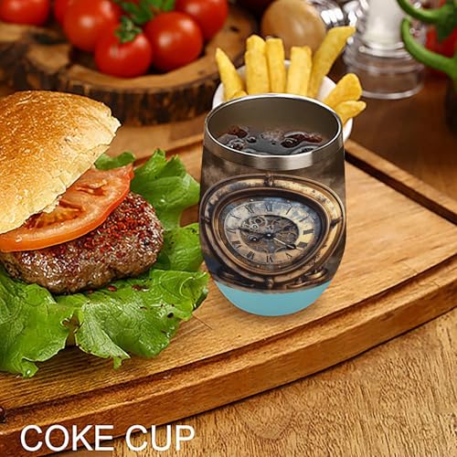 WYUSPGK 304 Stainless Steel Insulated Cup, Steampunk Clock Print Smooth Rim, Durable & Reusable - Perfect for Office, Home, And Travel