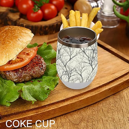 WYUSPGK 304 Stainless Steel Insulated Cup, Tree Branch Print Smooth Rim, Durable & Reusable - Perfect for Office, Home, And Travel