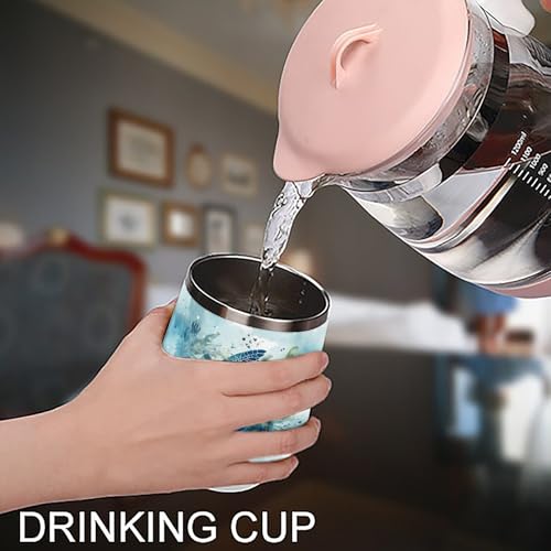 WYUSPGK 304 Stainless Steel Insulated Cup, Sea Turtle-Blue Print Smooth Rim, Durable & Reusable - Perfect for Office, Home, And Travel