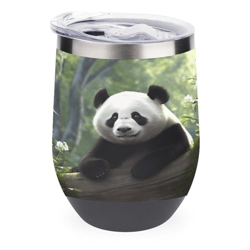 WYUSPGK 304 Stainless Steel Insulated Cup, Lovely Panda Print Smooth Rim, Durable & Reusable - Perfect for Office, Home, And Travel