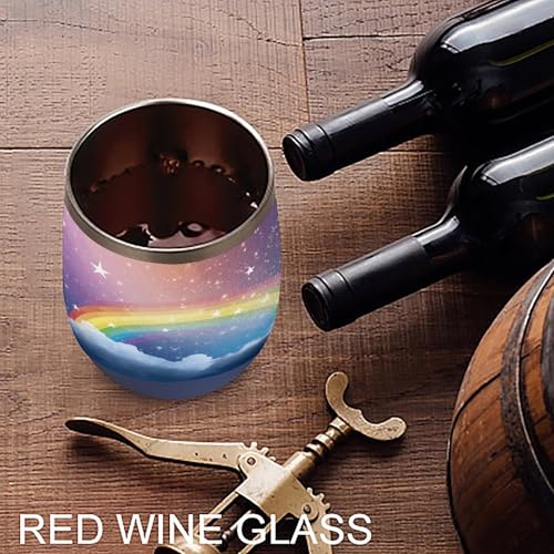WYUSPGK 304 Stainless Steel Insulated Cup, Star in Rainbow Print Smooth Rim, Durable & Reusable - Perfect for Office, Home, And Travel