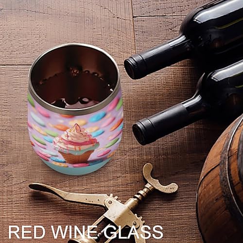 WYUSPGK 304 Stainless Steel Insulated Cup, Many Colored Ice Cream Print Smooth Rim, Durable & Reusable - Perfect for Office, Home, And Travel