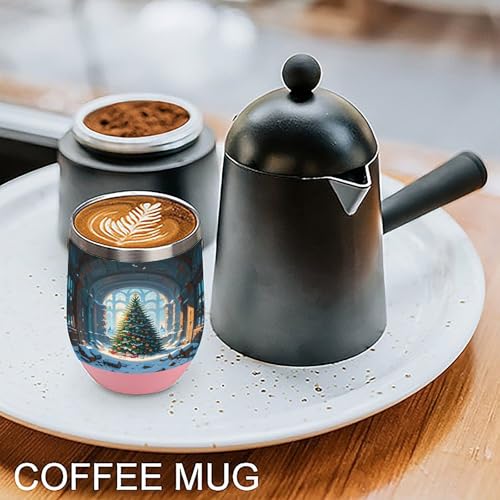 WYUSPGK 304 Stainless Steel Insulated Cup, Winter Ruins Print Smooth Rim, Durable & Reusable - Perfect for Office, Home, And Travel