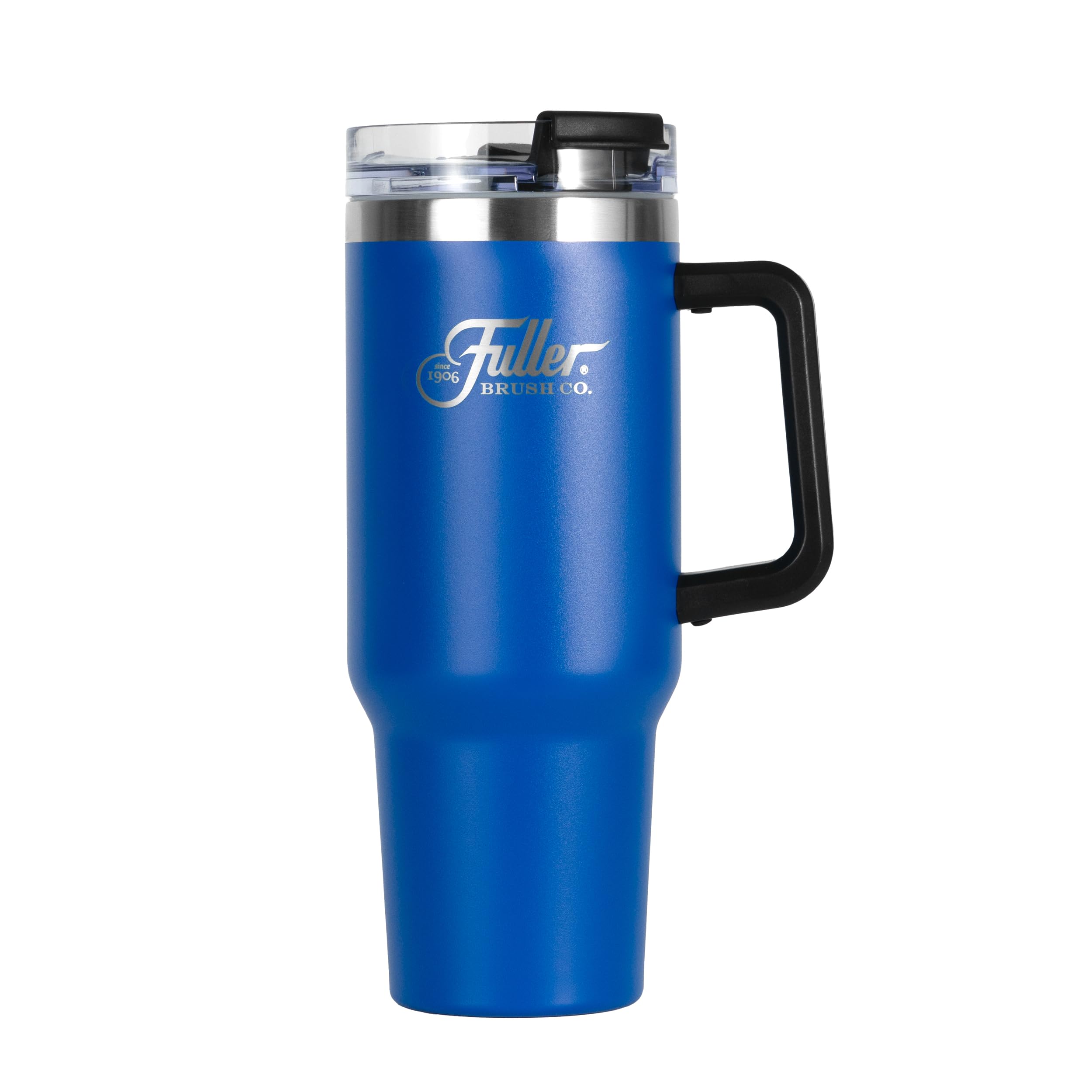 Fuller Brush Stainless Steel Tumbler with Handle - 40 oz. – Lead & BPA-Free - Double-Wall Insulated Travel Mug – Keeps Drinks Hot or Cold for Hours – Spill-Resistant Lid & Straw (Mazarine Blue)