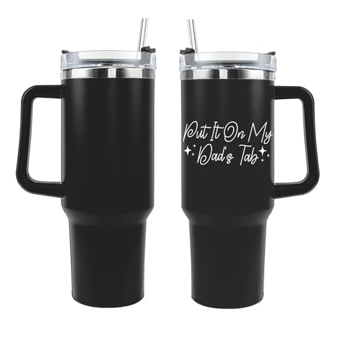 liabiliies 40 oz Tumbler with Handle and Straw put it on my dads tab Tumbler Personalized Tumblers with Lid and Straw Insulated Tumbler Stainless Steel Tumblers
