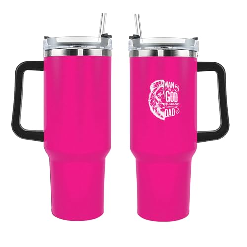 liabiliies 40 oz Tumbler with Handle and Straw Man of God Husband Dad papa Tumbler Personalized Tumblers with Lid and Straw Insulated Tumbler Stainless Steel Tumblers Funny Gifts for Women