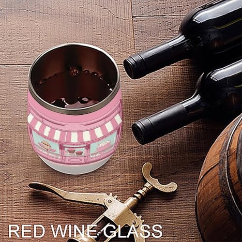 Stainless Steel Insulated Cup, Ice Cream Store Print 304 Stainless Steel, Smooth Round Rim Ideal for Office, Home, And Gift Giving
