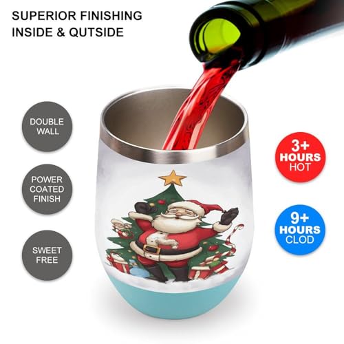 Stainless Steel Insulated Cup, Merry Christmas Print 304 Stainless Steel, Smooth Round Rim Ideal for Office, Home, And Gift Giving