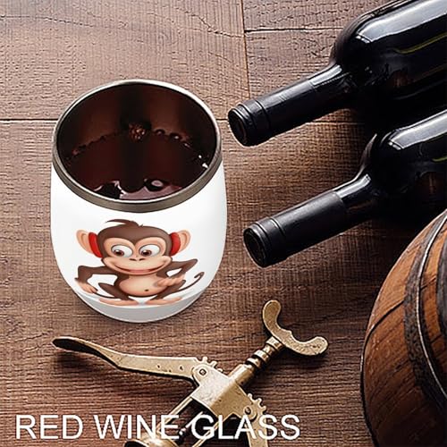 YKUDBN Stainless Steel Insulated Cup, Naughty Monkey Print 304 Stainless Steel, Smooth Round Rim Ideal for Office, Home, And Gift Giving