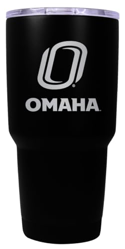 R and R Imports Nebraska at Omaha 24 oz Engraved Insulated Stainless Steel Tumbler Black Officially Licensed Single