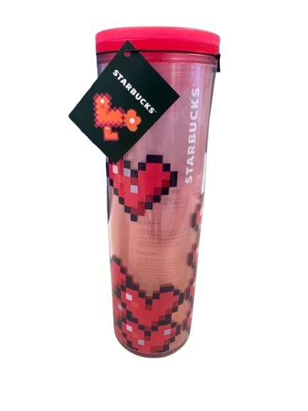 Starbucks 2025 Valentine’s Day Pink Tumbler with Lid, 16 oz – Limited Edition Reusable Hot Beverage Cup