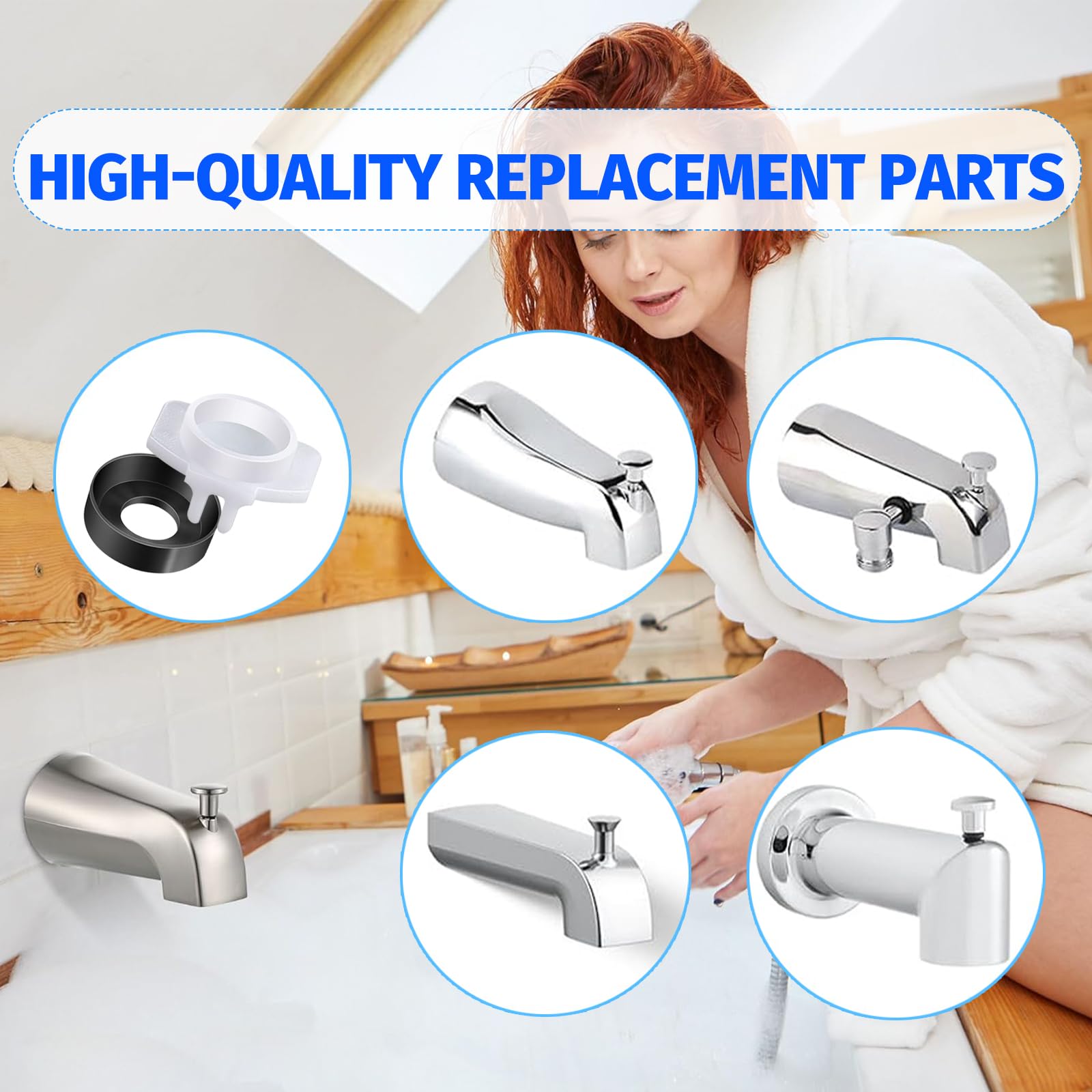 6 Pieces 101237 Cup Seal & Diverter Gate Replacement Parts for 3800 Tub Spout, Tub Spout for Shower Bathtub Faucet Diverter Spout