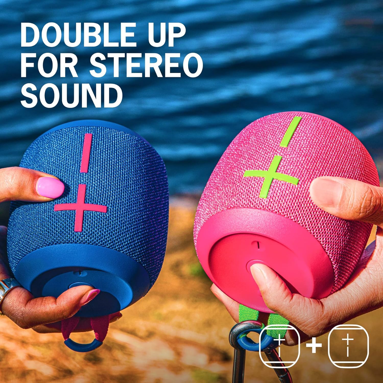 Ultimate Ears WONDERBOOM 3, Small Portable Wireless Bluetooth Speaker, Big Bass 360-Degree Sound for Outdoors, Waterproof, Dustproof IP67, Floatable, 131 ft Range - Hyper Pink (Renewed)