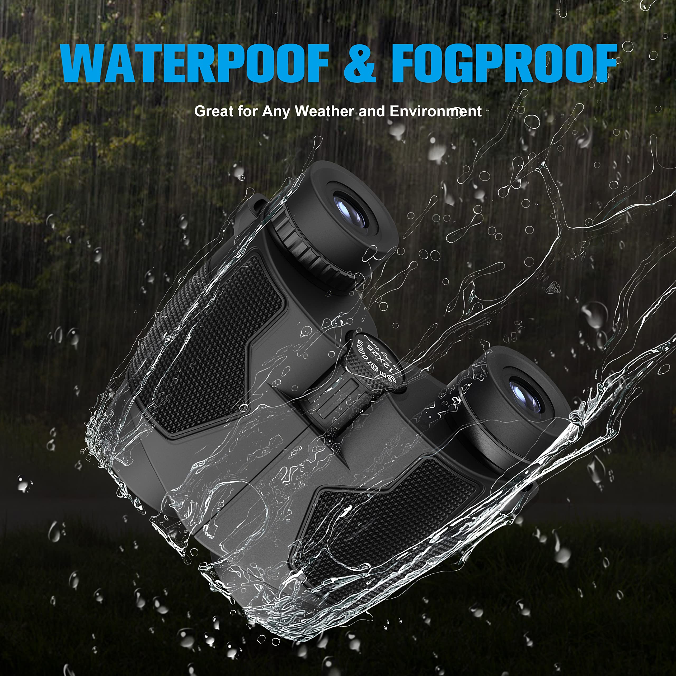 Binoculars 12x25 for Adults and Kids Night Vision Binoculars Compact Binocular Large Eyepiece Waterproof Binocular Wide Field of View for Bird Watching,Hiking,Hunting,Concert with Carrying Bag