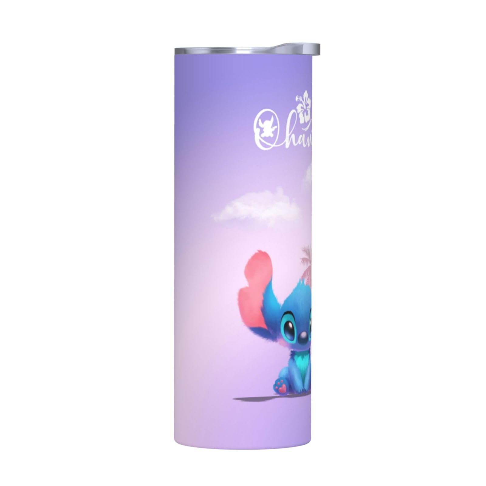 GASPOO Stitch Travel Coffee Mug Cup 20oz Double Wall Vacuum Insulated Stainless Steel Tumbler With Leak-Proof Lid And Straw For Ice And Hot Drink