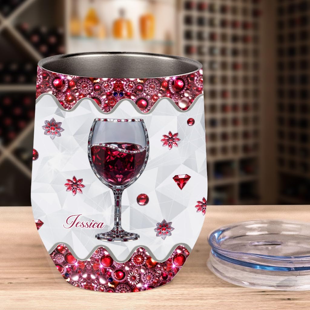 Middlepeace Just A Girl Who Loves Wine - Personalized Wine Tumbler, A Girl Lover Wine Stainless Steel