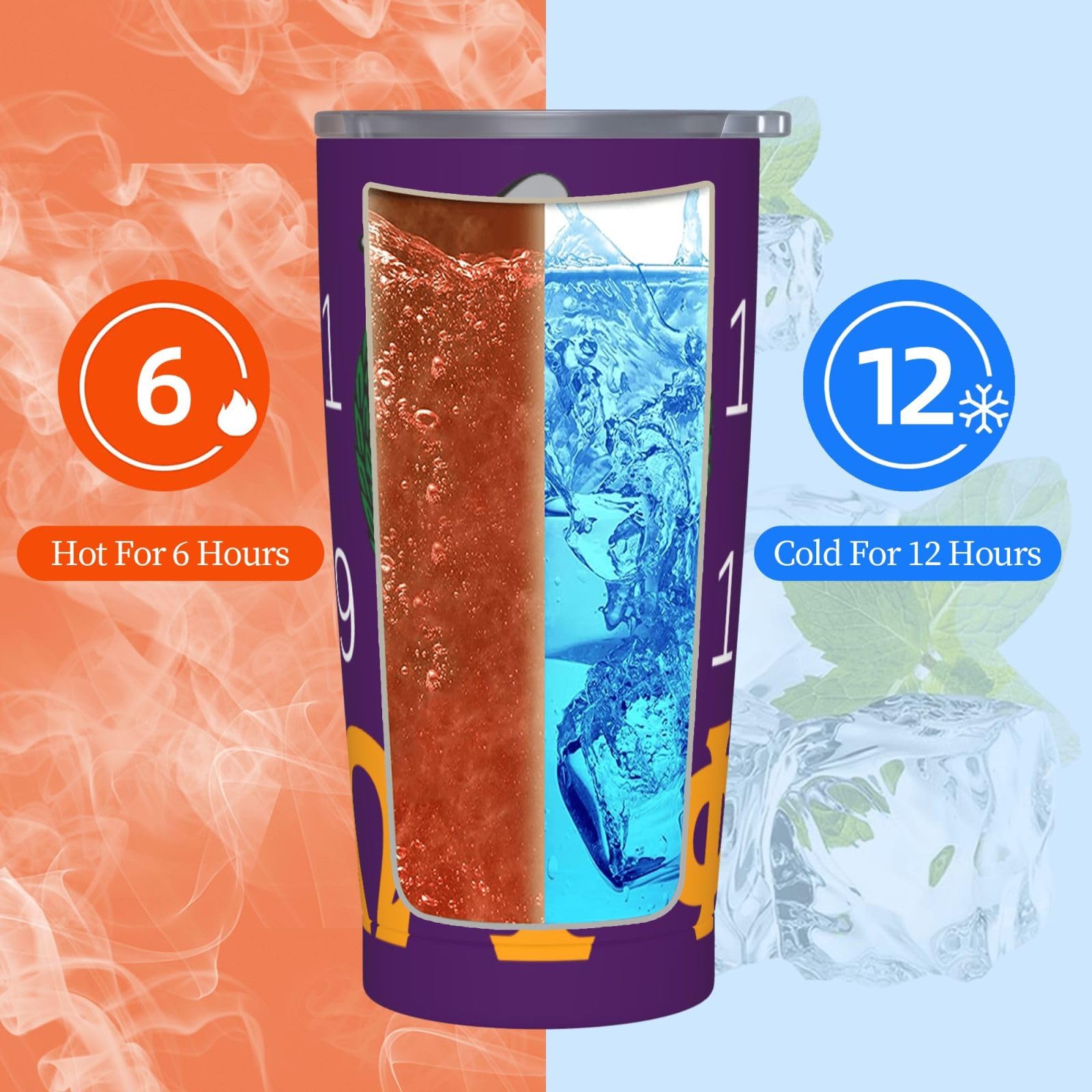 HYANMWYEIPI Fraternity Paraphernalia Gifts Mug 20oz Vacuum Insulated Stainless Steel Tumbler With Splash-Proof Lid & 2 Straws - Keep Drinks Hot/Cold For Hours