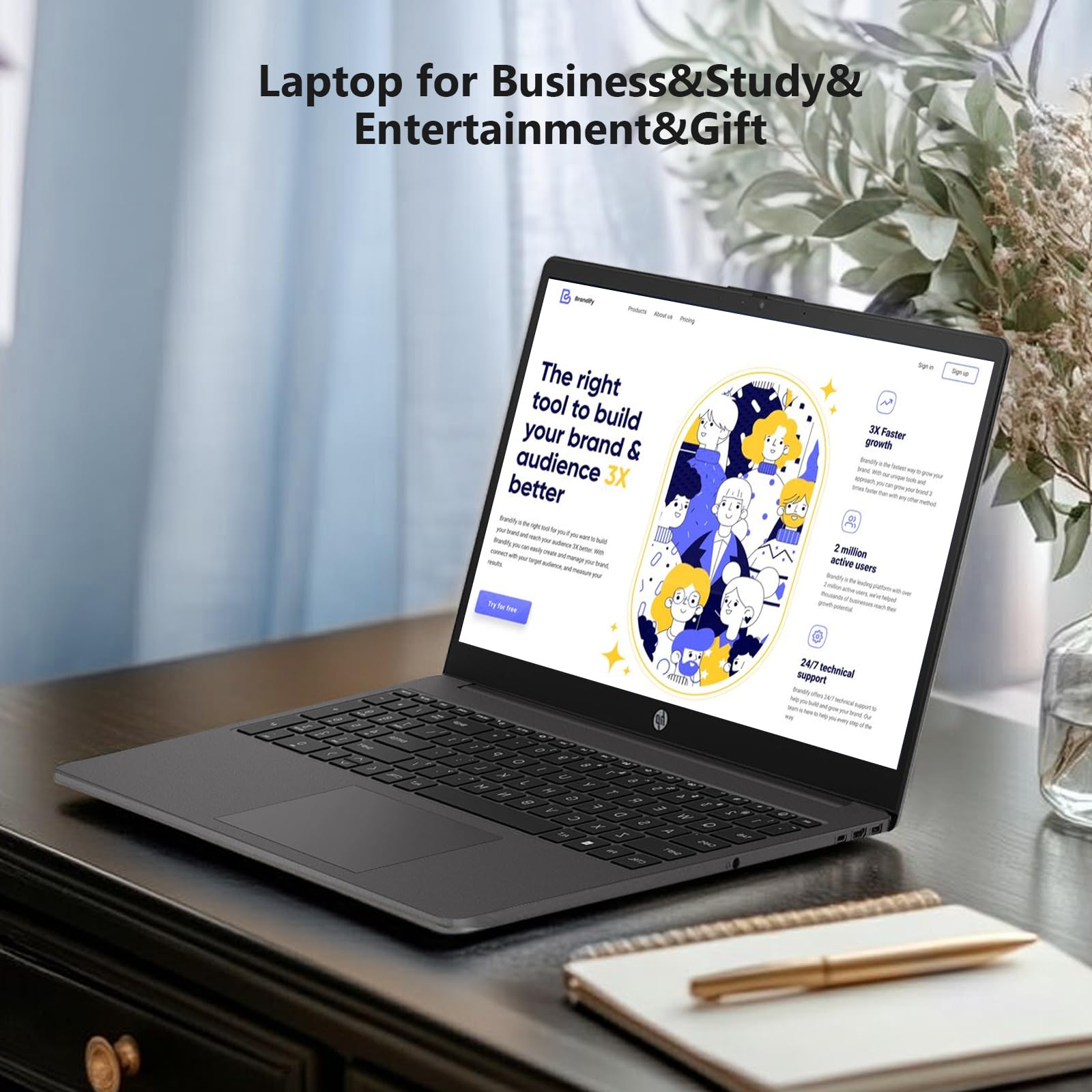 HP 15.6" FHD Business Laptop 2025 Lastest with AMD Ryzen 7 7730U, 64GB RAM |2TB SSD,Numeric Keypad, Webcam, Permanent Window 11 Pro&MS Office Pro 2024,WiFi 6& Bluetooth 5.3