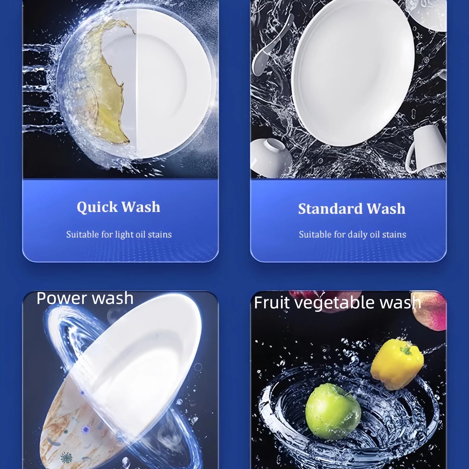 Dishwasher Tabletop Dishwasher Portable Small Fully Automatic 4 Washing Modes and Drying Function Can be connected to the faucet and manually filled with water