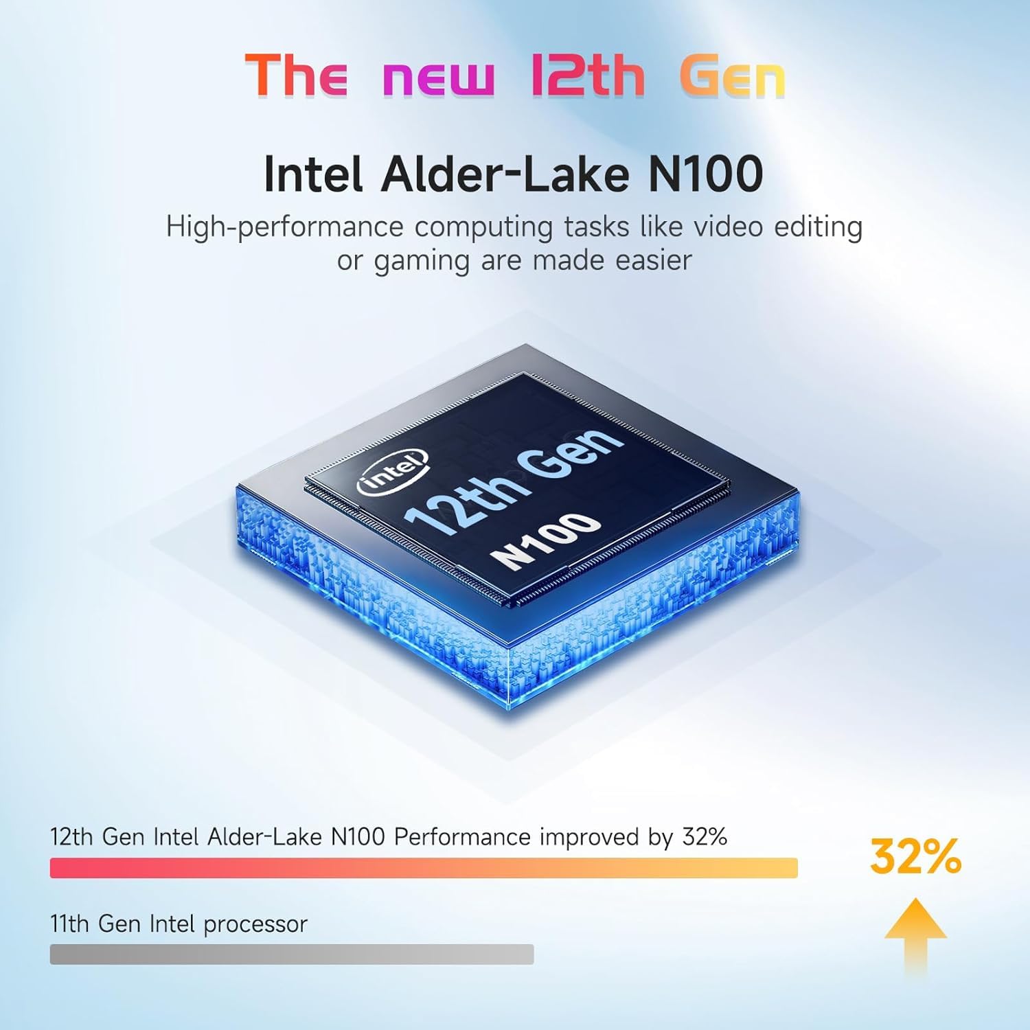NIMO 15.6 IPS FHD-Laptop, Intel 12th Gen N100 (Beat i3 1115G4 Up to 3.4GHz) 8GB RAM 128GB SSD Laptop-Computer with Backlit Keyboard Fingerprint Win 11 Blue (Renewed)