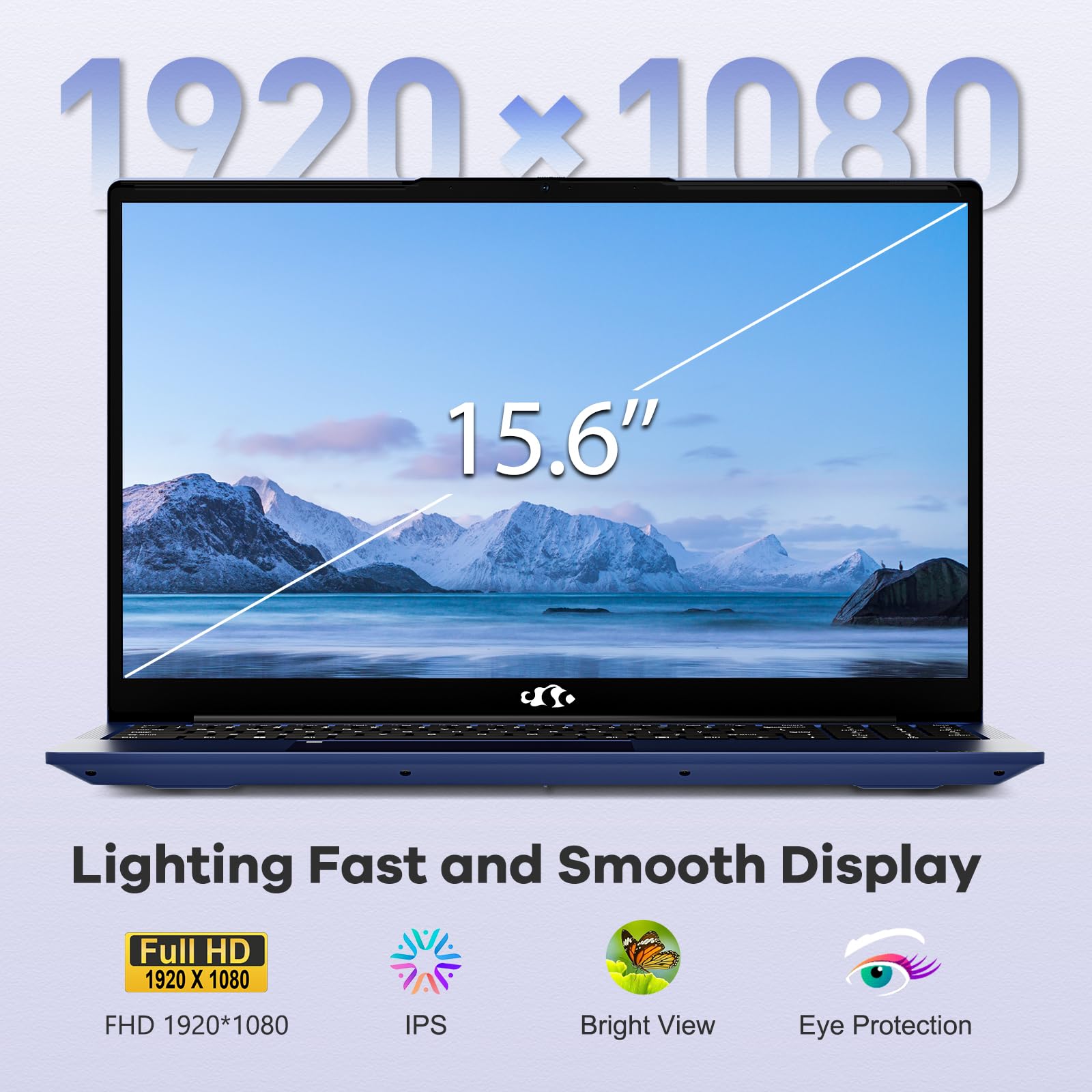 NIMO 15.6 IPS FHD-Laptop, Intel 12th Gen N100 (Beat i3 1115G4 Up to 3.4GHz) 8GB RAM 128GB SSD Laptop-Computer with Backlit Keyboard Fingerprint Win 11 Blue (Renewed)