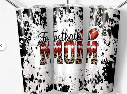 Football Mom Stainless Steel Tumbler, Footballs, Double Wall Insulated, Hot and Cold Drinks