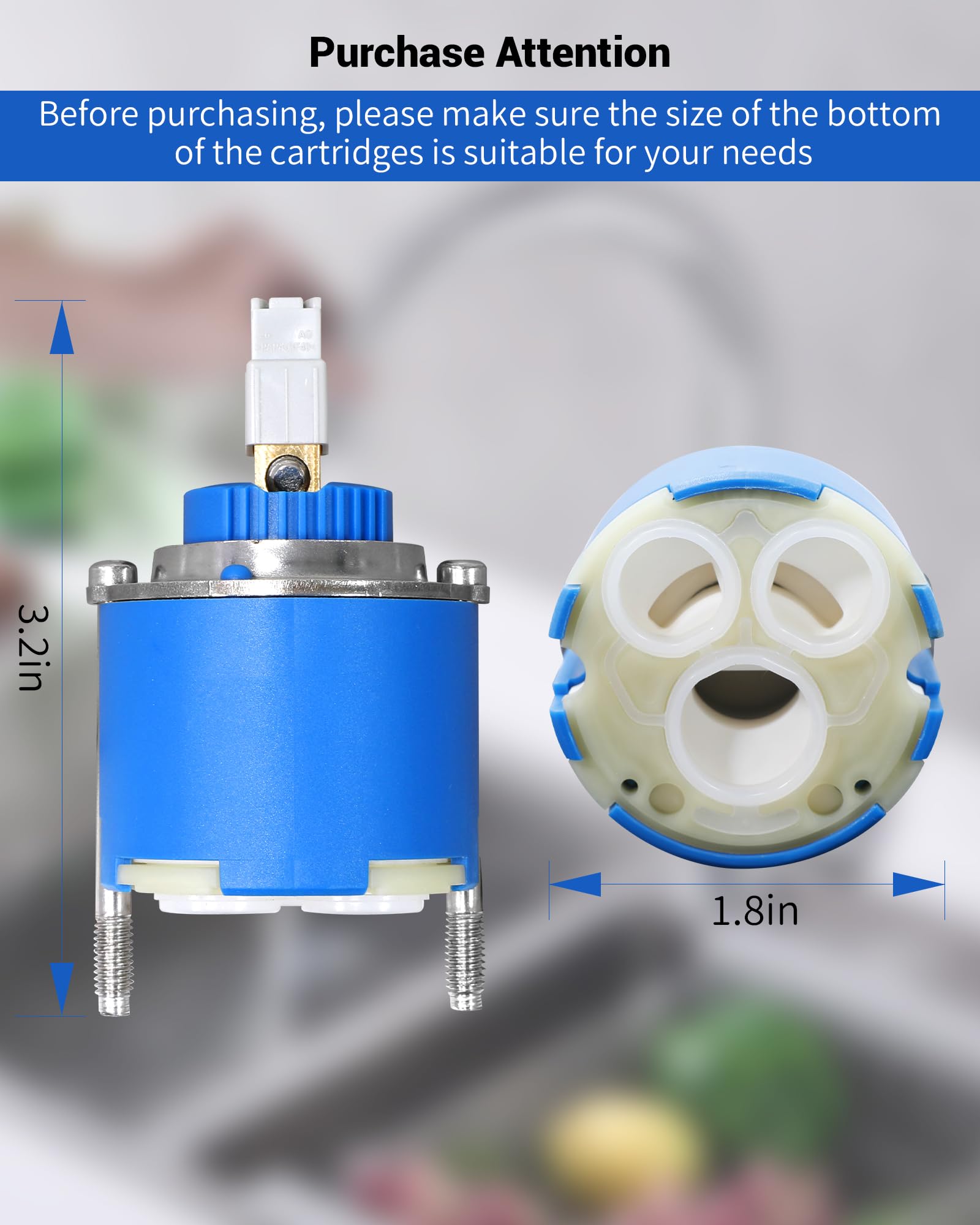 46048000 Single Handle Mixing Valve Ceramic Cartridge Compatible with Grohe, 46 mm Kitchen Faucet Replacement Parts