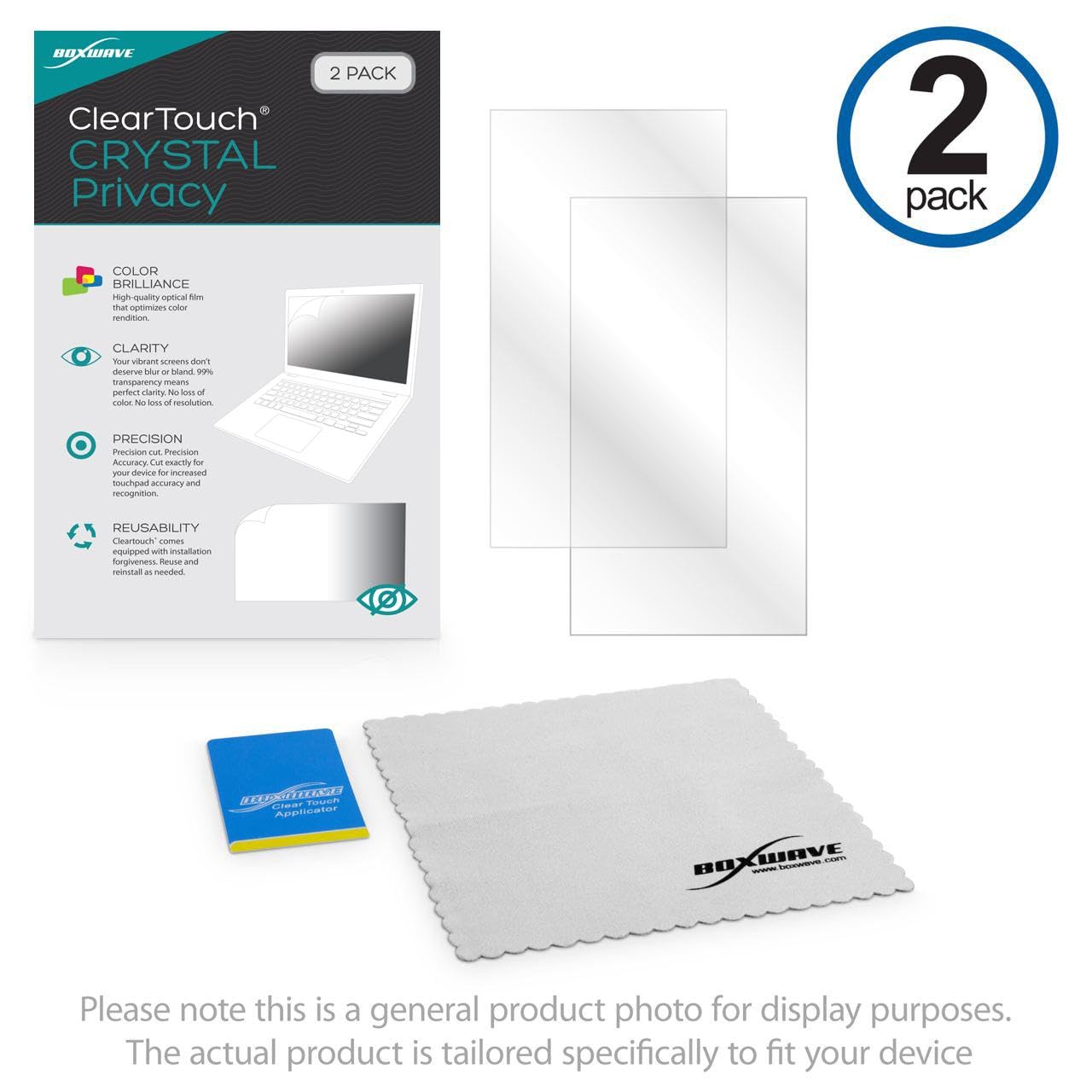 BoxWave Screen Protector Compatible with Ecobee SmartThermostat - ClearTouch Crystal Privacy (2-Pack), Privacy Screen Protector Flexible Film Clear