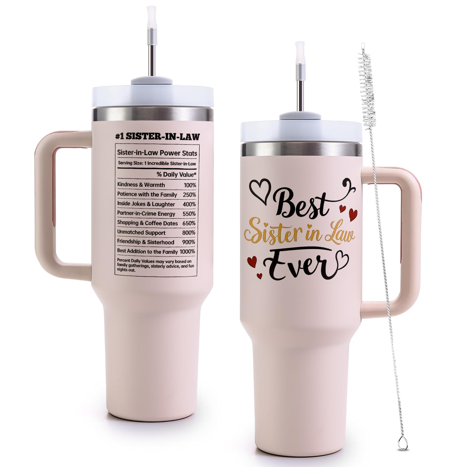 VoziSpace Best Sister-in-Law Tumbler Birthday Gifts for Women, Mother’s Day Stainless Steel Insulated Travel Cup with Lid, Funny Gift for Sister-in-Law