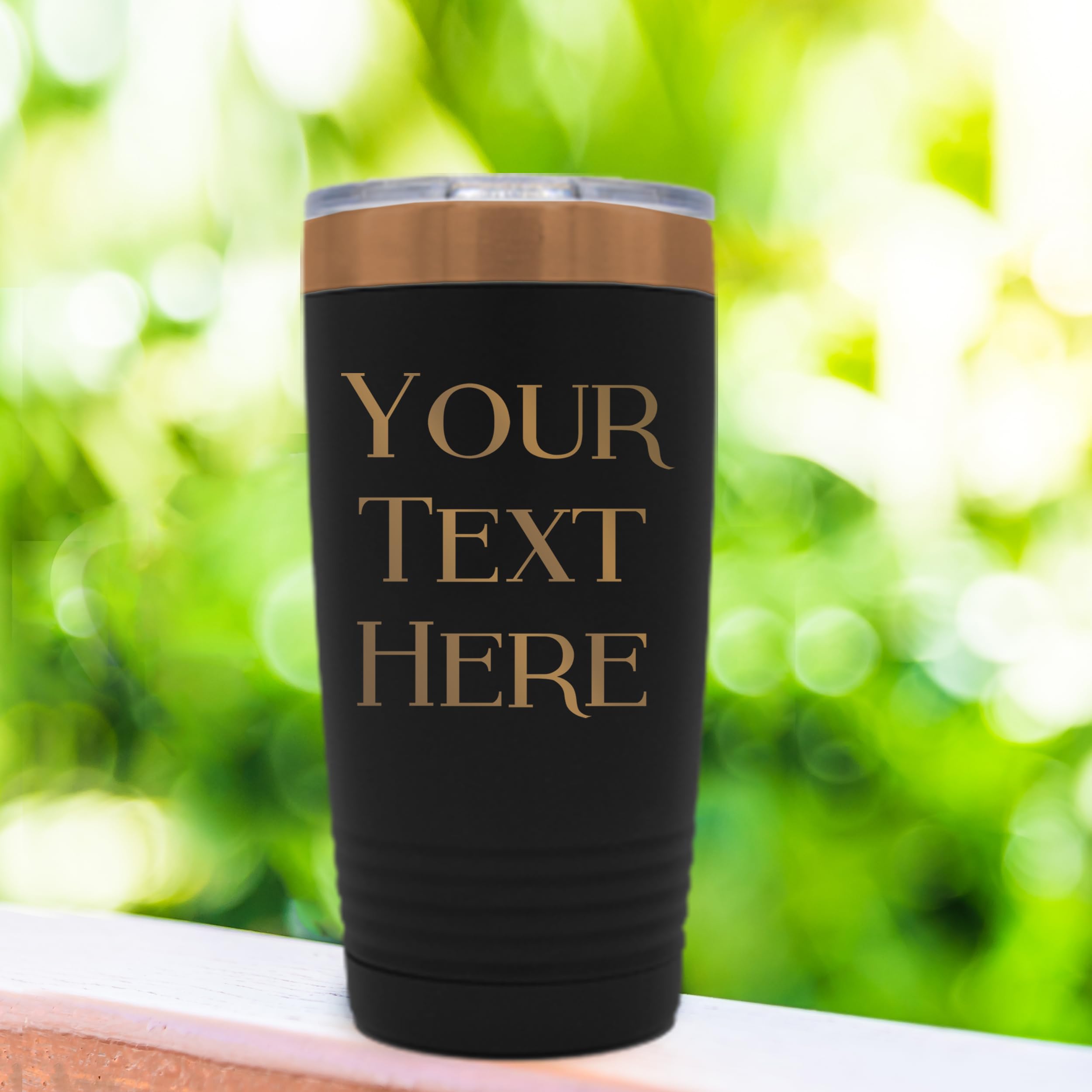Customized Personalized Stainless Steel Travel Tumbler with Lid - Engraved Double-Wall Vacuum Insulated for Him, Her Your Custom Text (Black with Prism, 20 oz)