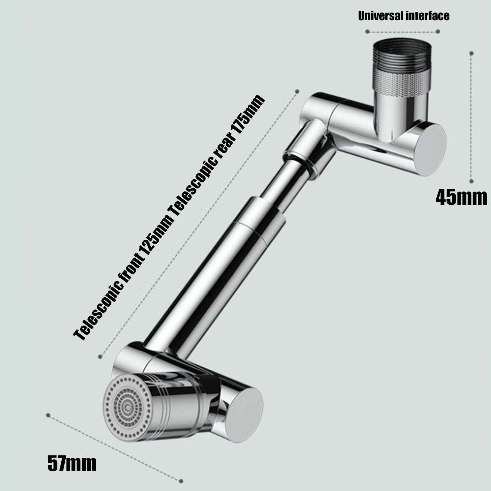 Timnamy Faucet Attachment, Rotating 1440° Robotic Arm Faucet Universal Model, Rotating Faucet Extender for Bathroom and Washbasin Sink with 2 Sprayer Modes (1*Black)