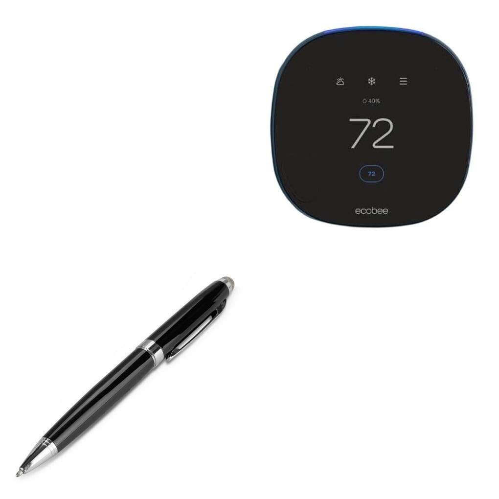 BoxWave Stylus Pen Compatible with Ecobee SmartThermostat EB-STATE5-01 - EverTouch Meritus Capacitive Styra, Capacitive Stylus with Rollerball Pen - Jet Black