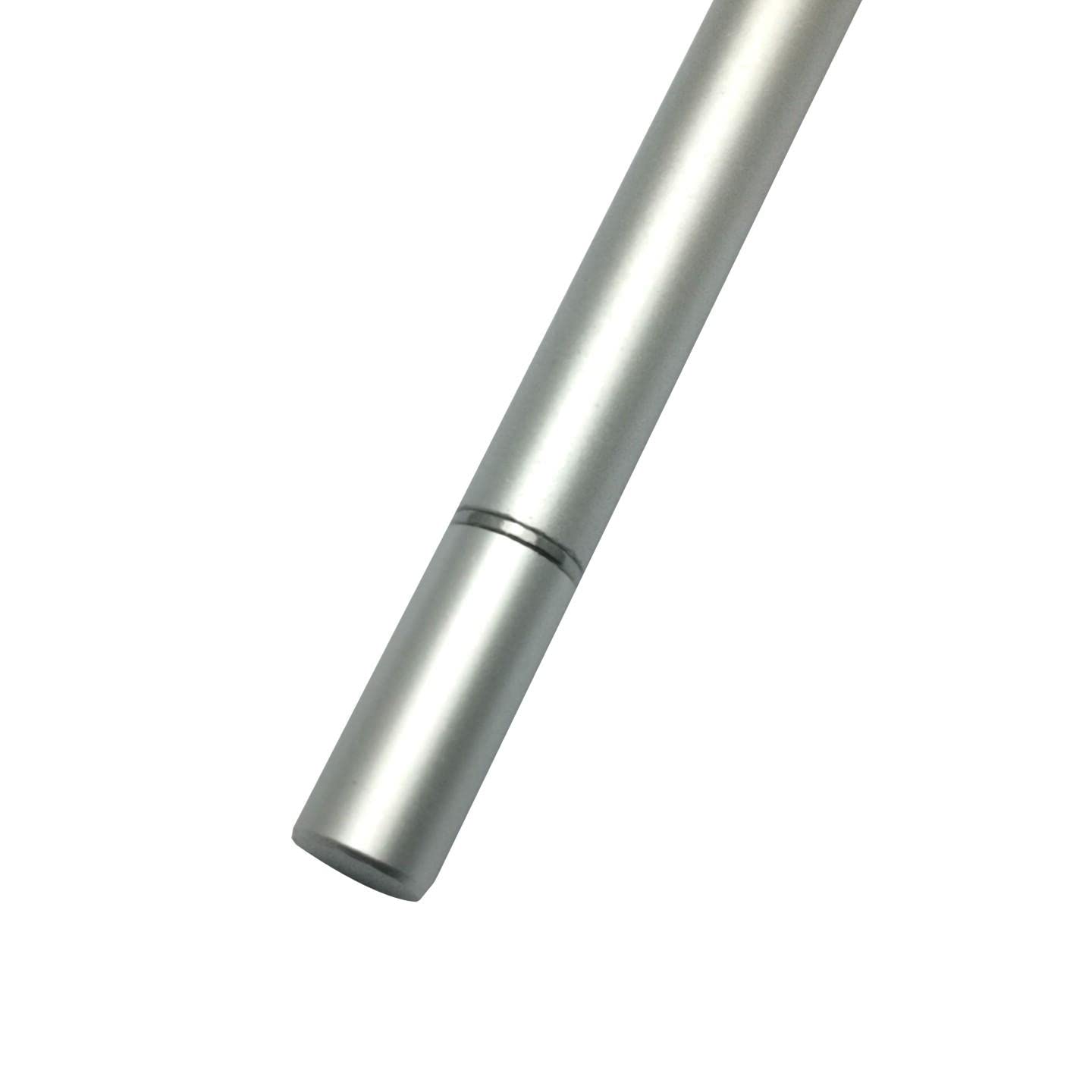 BoxWave Stylus Pen Compatible with Ecobee SmartThermostat EB-STATE5-01 - DualTip Capacitive Stylus, Fiber Tip Disc Tip Capacitive Stylus Pen - Metallic Silver