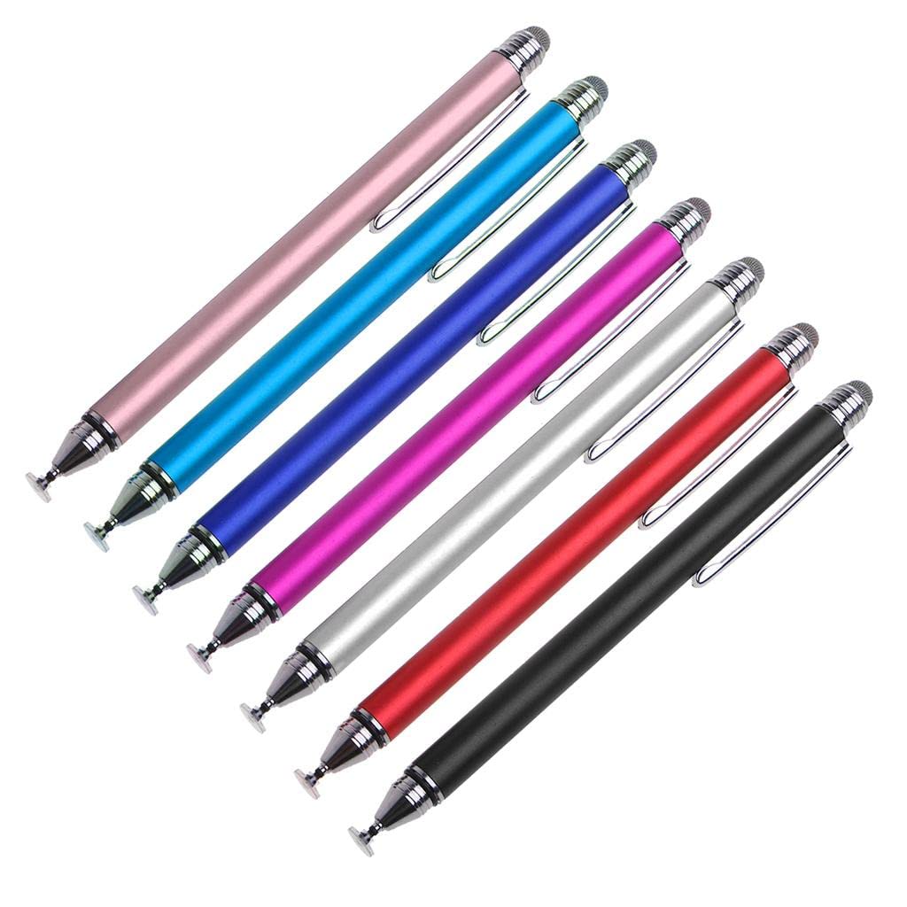 BoxWave Stylus Pen Compatible with Ecobee SmartThermostat EB-STATE5-01 - DualTip Capacitive Stylus, Fiber Tip Disc Tip Capacitive Stylus Pen - Metallic Silver