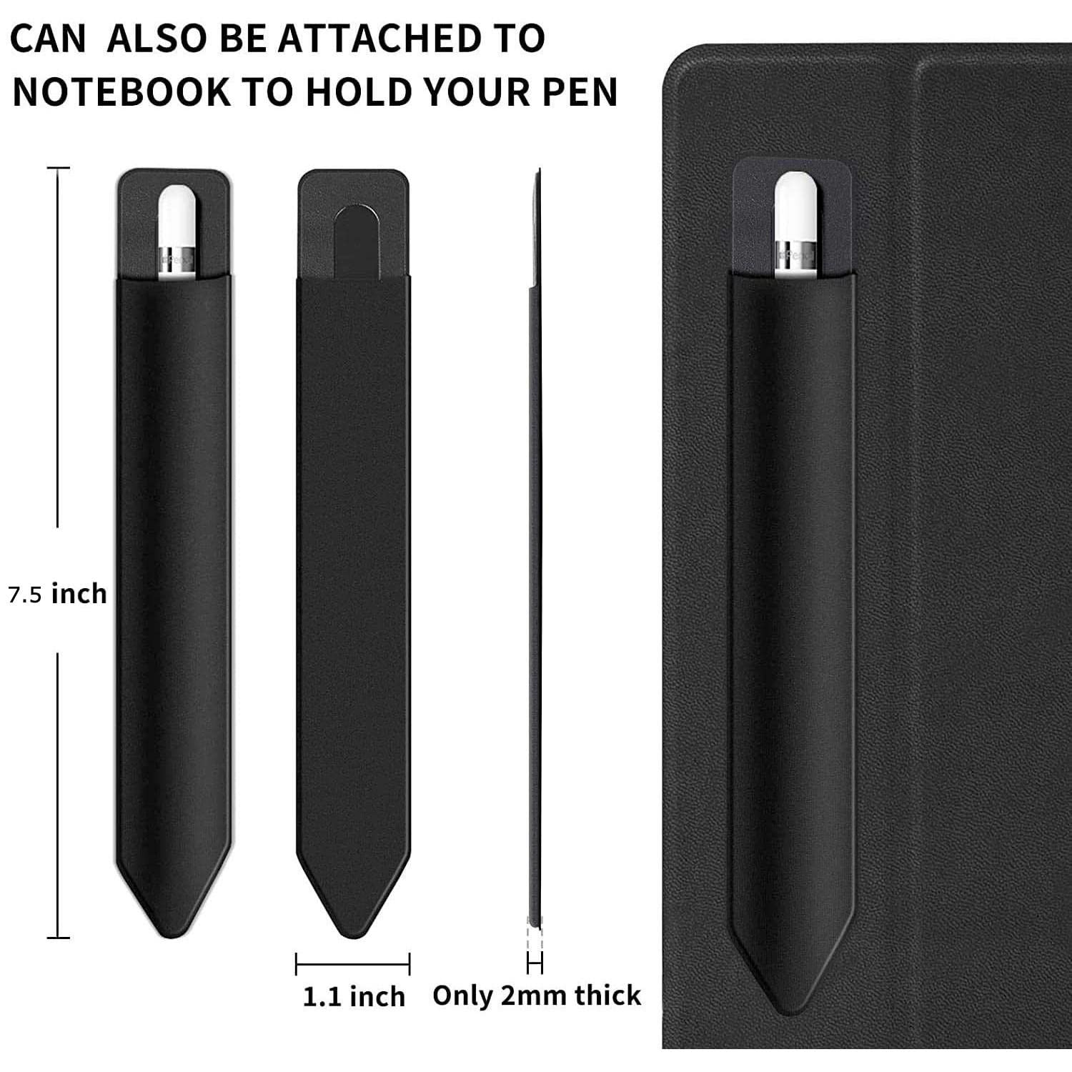 BoxWave Stylus Pouch Compatible with Ecobee SmartThermostat EB-STATE5-01 - Stylus PortaPouch, Stylus Holder Carrier Portable Self-Adhesive - Jet Black