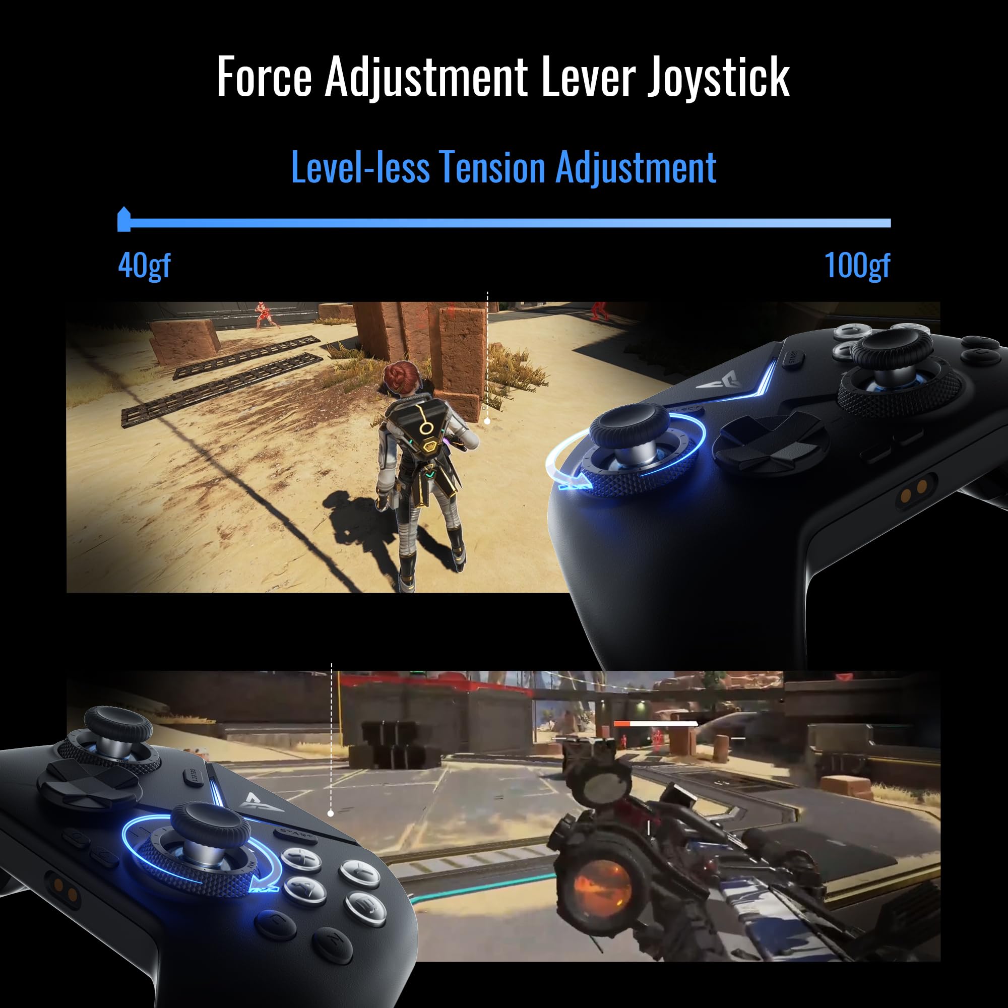 FLYDIGI Vader 4 Pro Controller Force Adjustment Lever Joystick Hall & Micro Triggers 1000Hz Report Rate Stereo Vibration 800mAh Multi-Platform for PC/TV/NS/Android