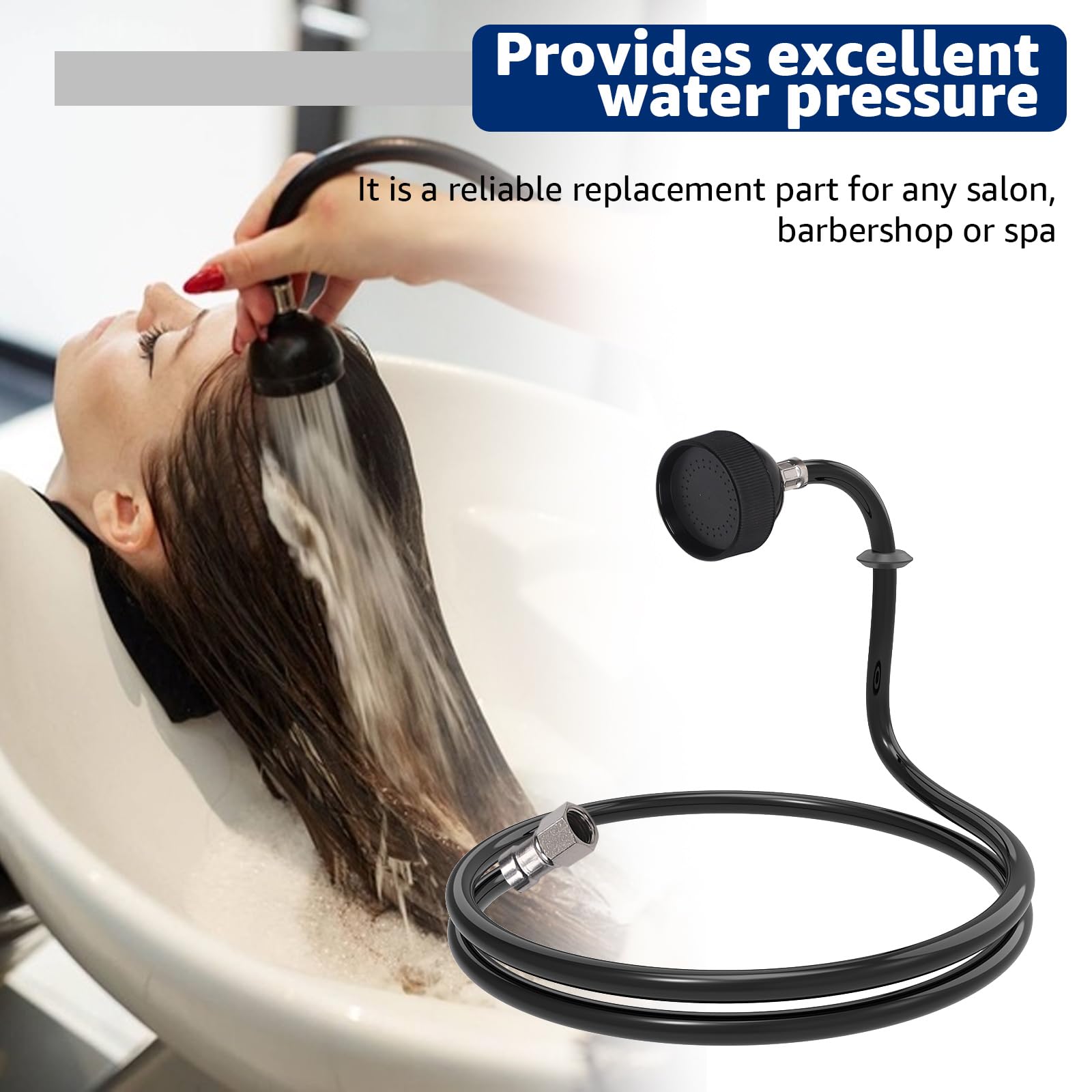 Aomitop Shampoo Bowl Sink Hose with Sprayer,Salon Spray Head Attachment for Shampoo Bowl Faucet Vacuum Breaker, Salons Sink, Barber Shop, Spa, 1/4" Thread