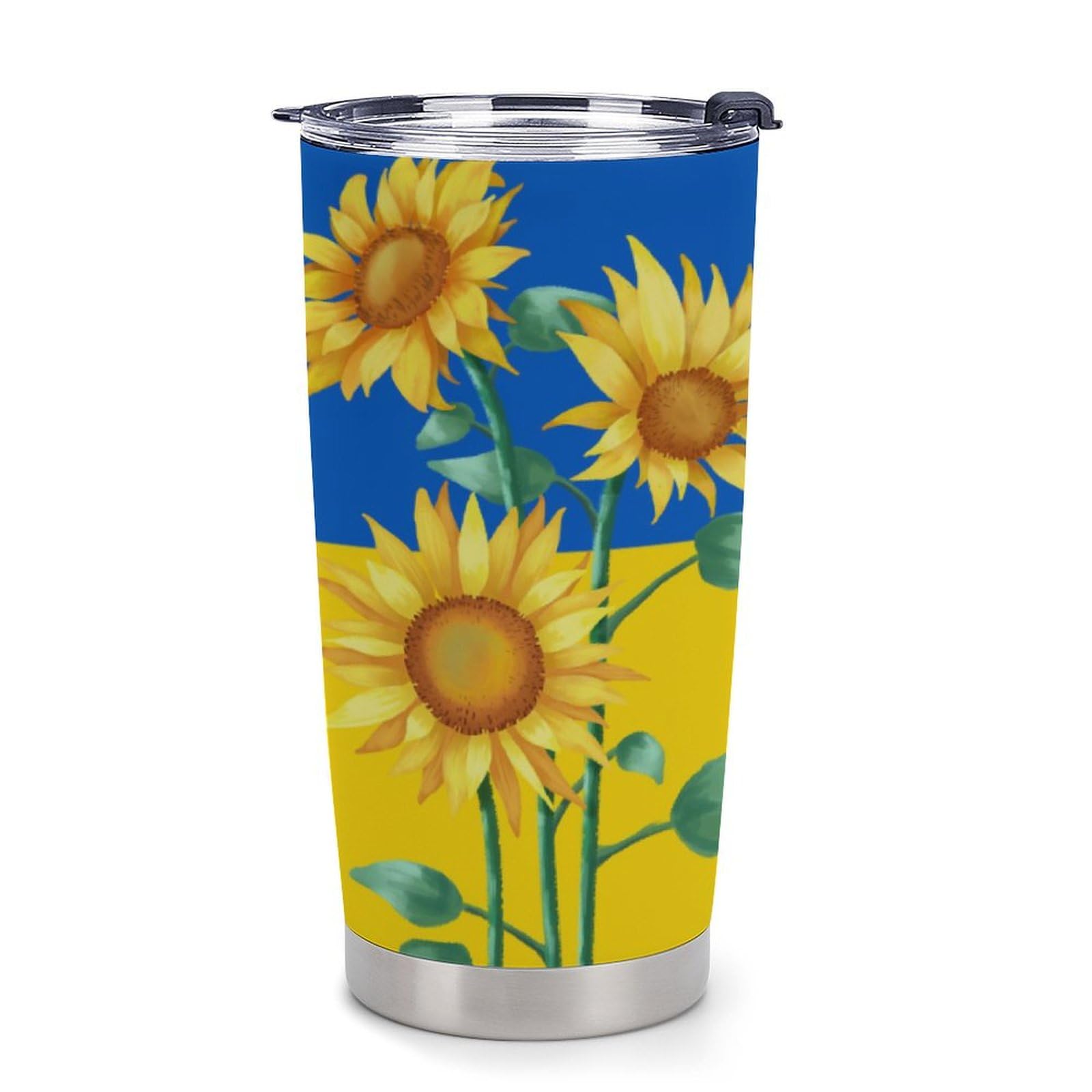 LALIHRLAL I Love Ukraine Flag Sunflower Tumbler Insulated Stainless Steel Travel Tumbler Car Cup With Lid 20 OZ