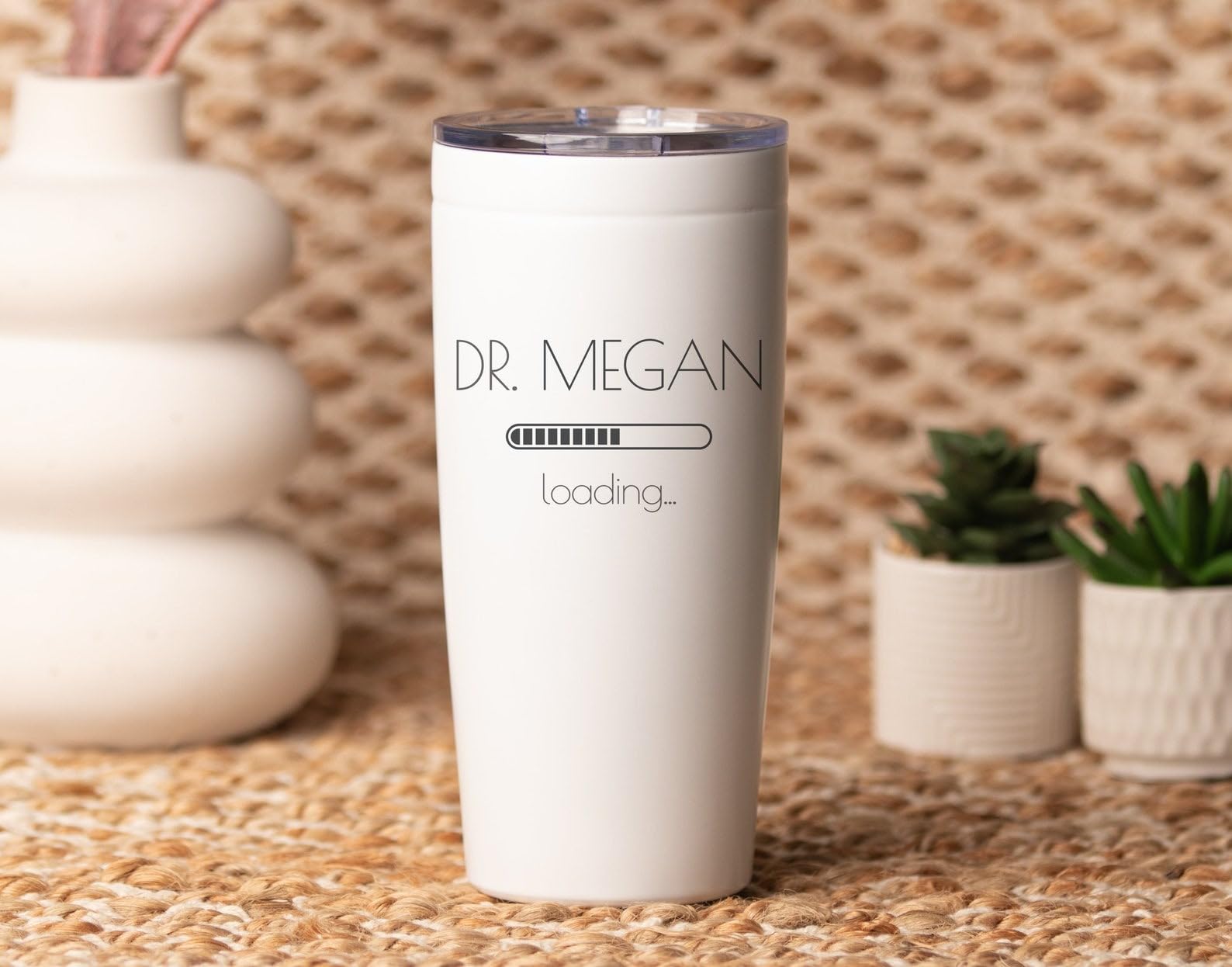 Phd Loading Tumbler, Personalized Dr Loading Gift, Phd In Progress Travel Mug, Future Doctor Outdoor Cup, Doctor Name Stainless Steel Mug (30 oz)