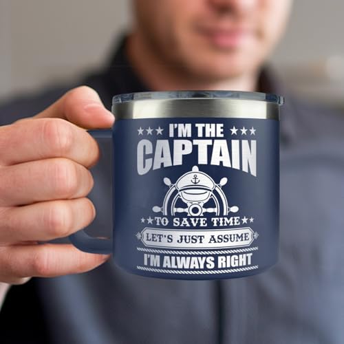FROOBLEQUIRK 14 Oz Boating Tumbler β Captain & Boat Owner Gift, Nautical Accessories for Men, Pontoon Boater Gift, Funny Boat Lover Drinkware