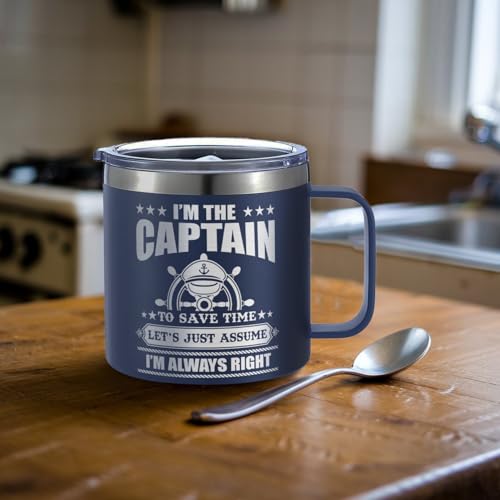 FROOBLEQUIRK 14 Oz Boating Tumbler β Captain & Boat Owner Gift, Nautical Accessories for Men, Pontoon Boater Gift, Funny Boat Lover Drinkware