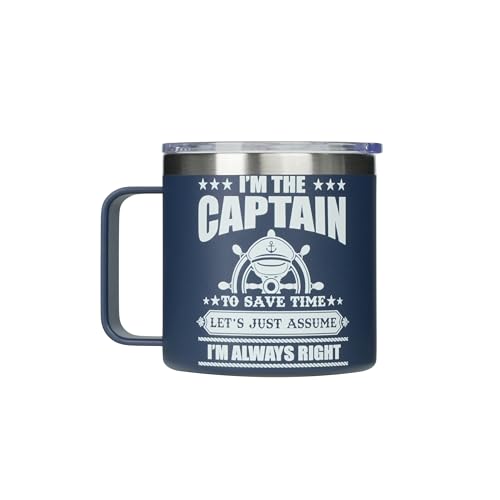 FROOBLEQUIRK 14 Oz Boating Tumbler β Captain & Boat Owner Gift, Nautical Accessories for Men, Pontoon Boater Gift, Funny Boat Lover Drinkware