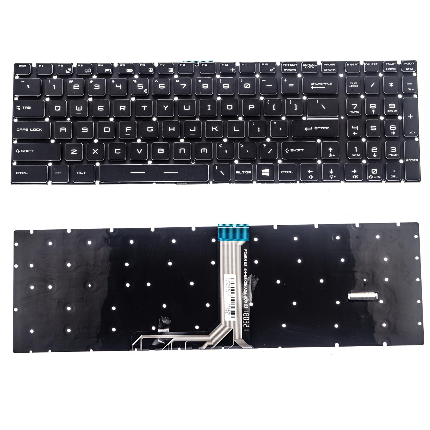 QRFAX Replacement Backlit Keyboard for MSI GS75 Stealth GE75 Raider & MSI GP75 GL75 GL65 GP65 Leopard Series Laptop with Per-Key RGB Colorful Keyboard US Layout