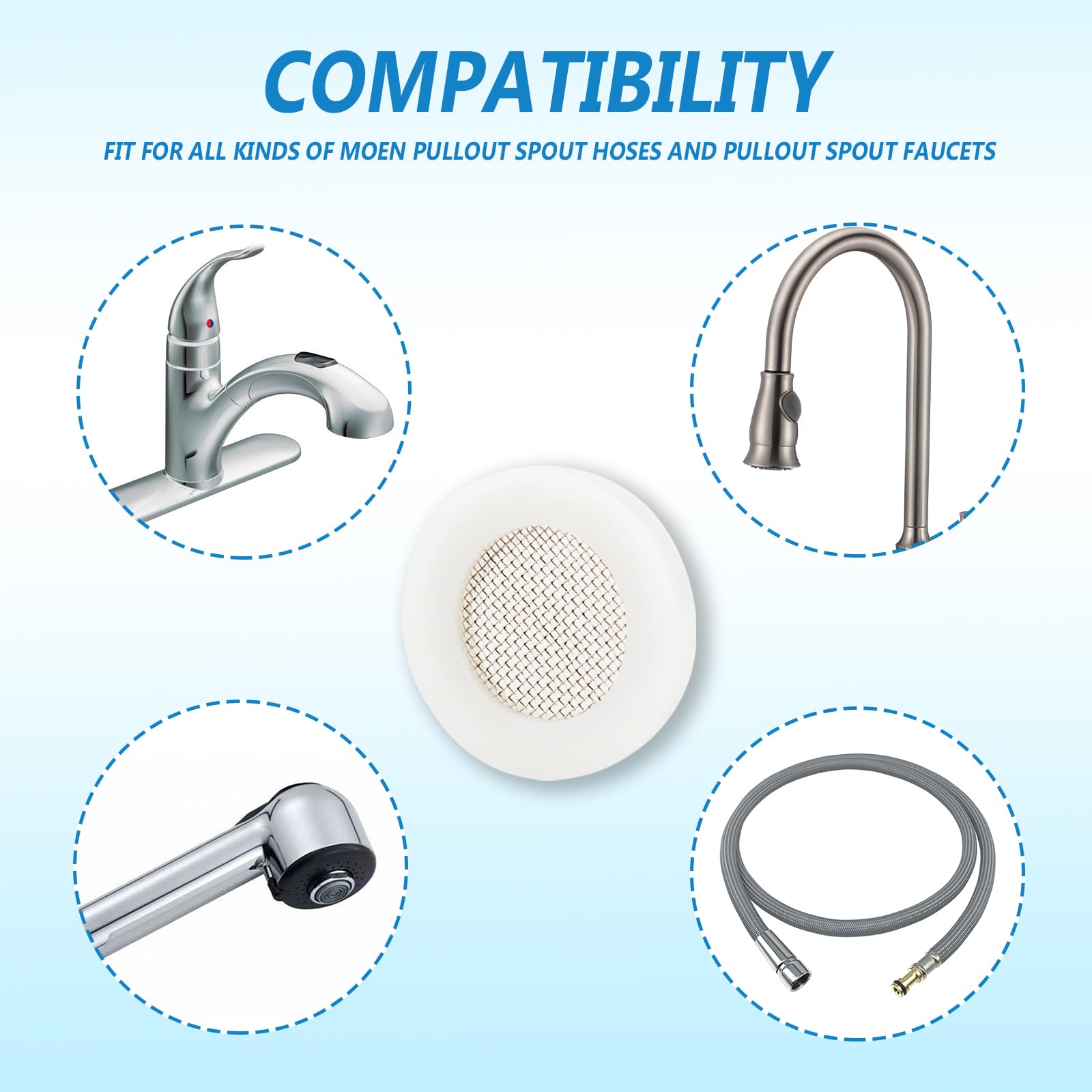 101199 Screen Washer Fit for Moen pullout spout Hose Pullout Spout Faucet (2 Pcs)