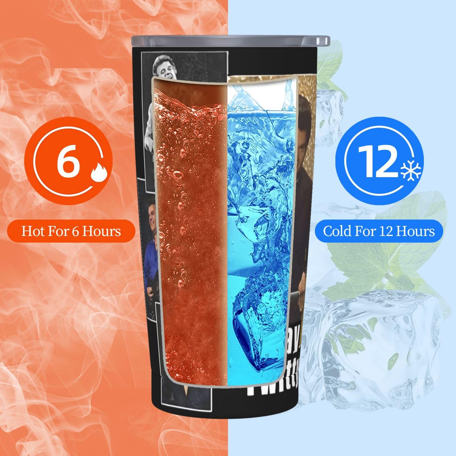 LUNKIND Conway Musics Twitty 20 oz Stainless Steel Insulated Car Sippy Cup With Lid Travel Mug for Cold Hot