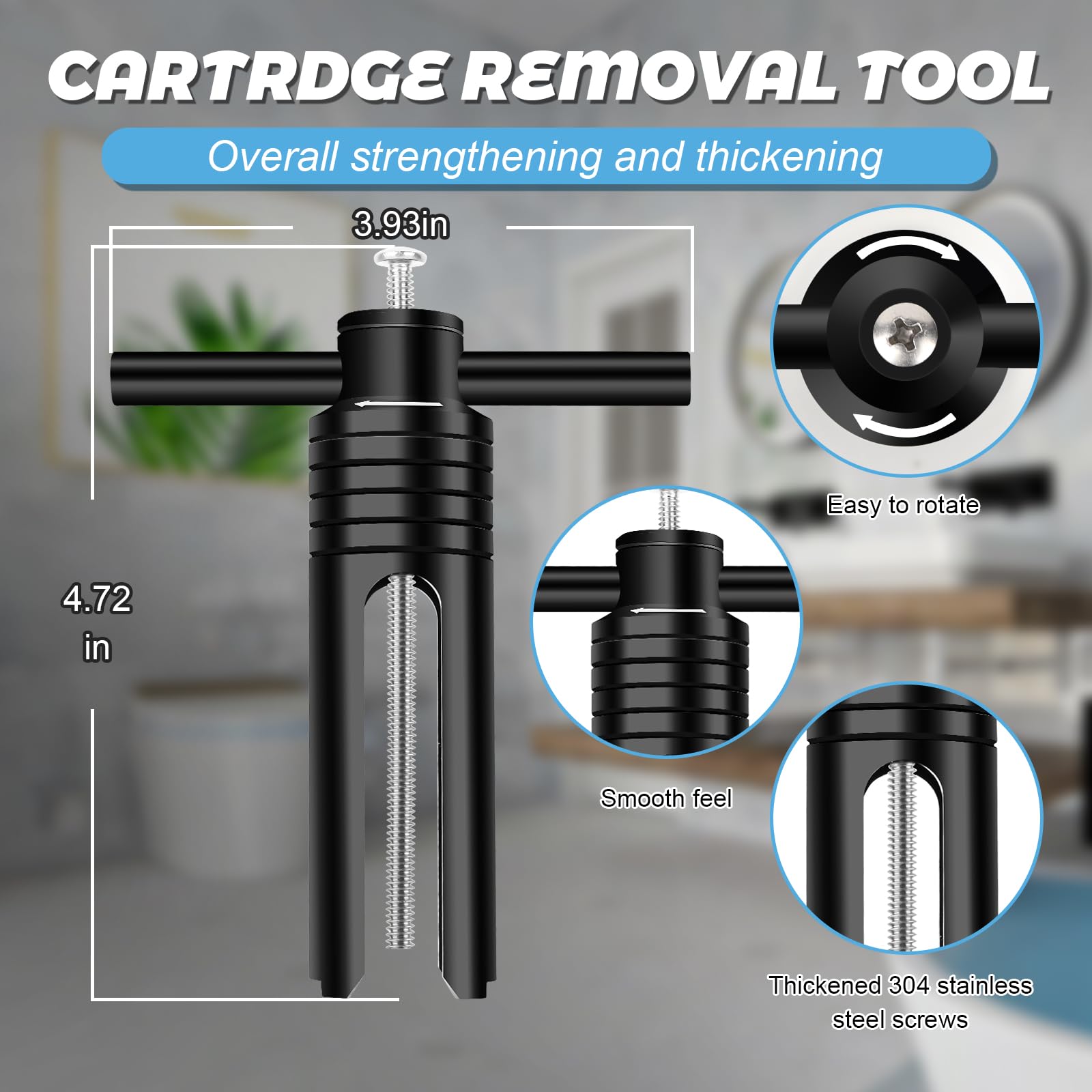 New Upgraded 104421U Cartridge Removal Tool, Shower Cartridge Puller Tool for Moen 1200 1222 1225, Tub/Shower Faucet Rough-in Valve Core Removal Tool