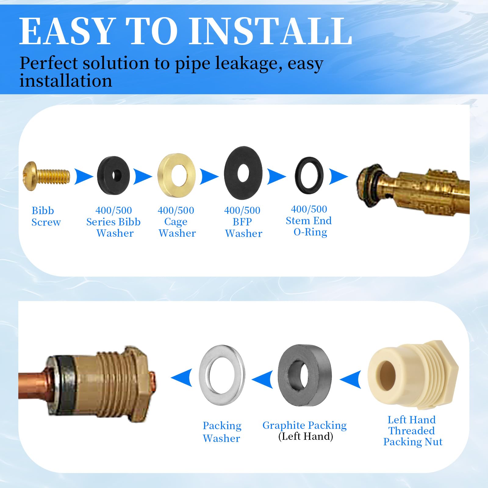 630-7755 Wall Hydrant Repair Kit Compatible with Prier Mansfield 300 400 500 Series Wall Outdoor Hydrant Faucet