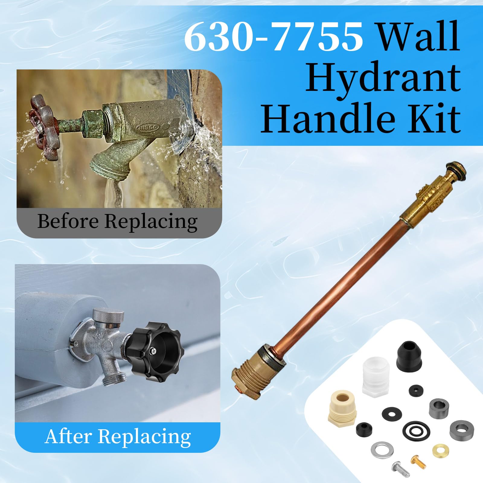 630-7755 Wall Hydrant Repair Kit Compatible with Prier Mansfield 300 400 500 Series Wall Outdoor Hydrant Faucet